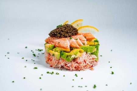 Crab & Avocado Tower with Caviar – Attilus Caviar